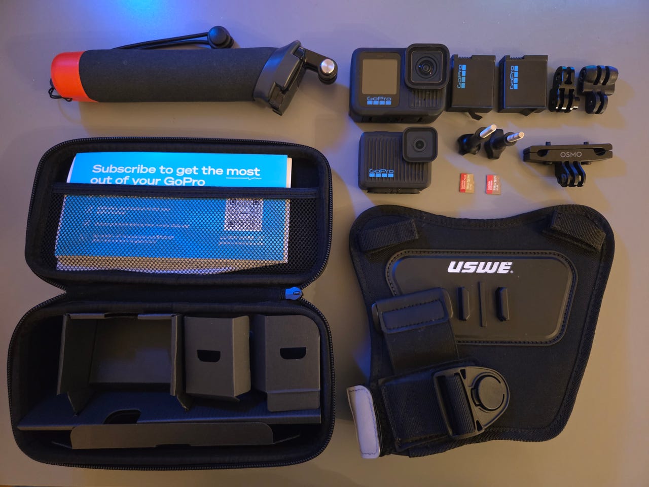 Gopro 13 tupla-akulla + Gopro HERO + varusteita | Tori