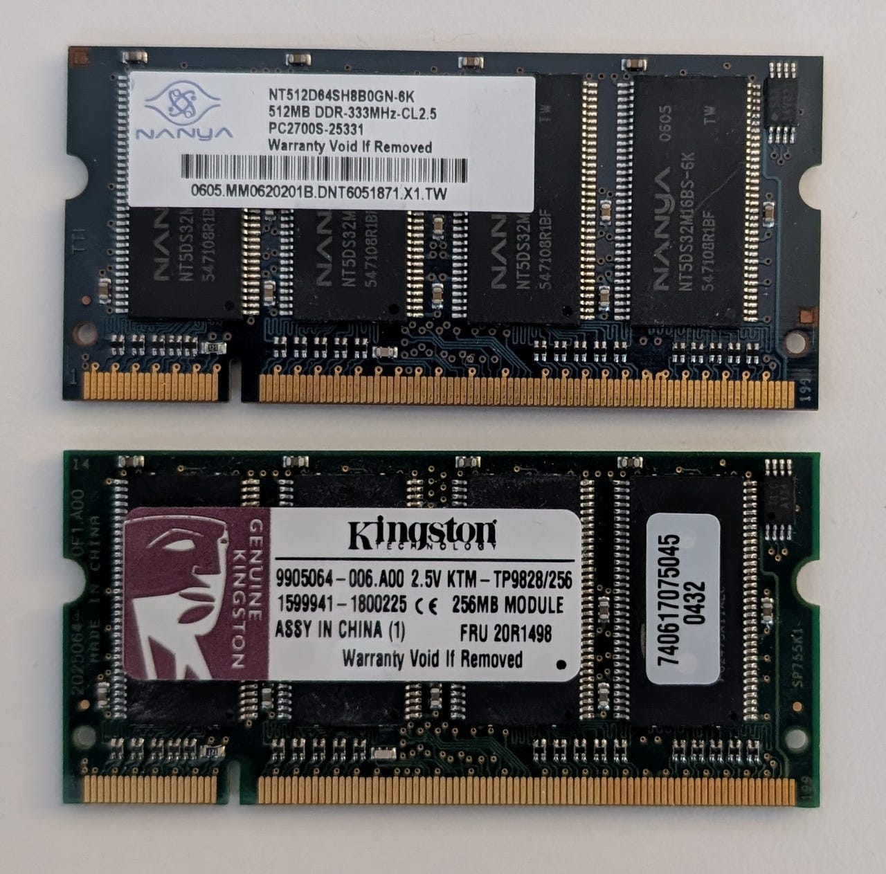Kannettavan tietokoneen muisteja 256MB, 512MB | SDRAM / DDR SO-DIMM | Tori