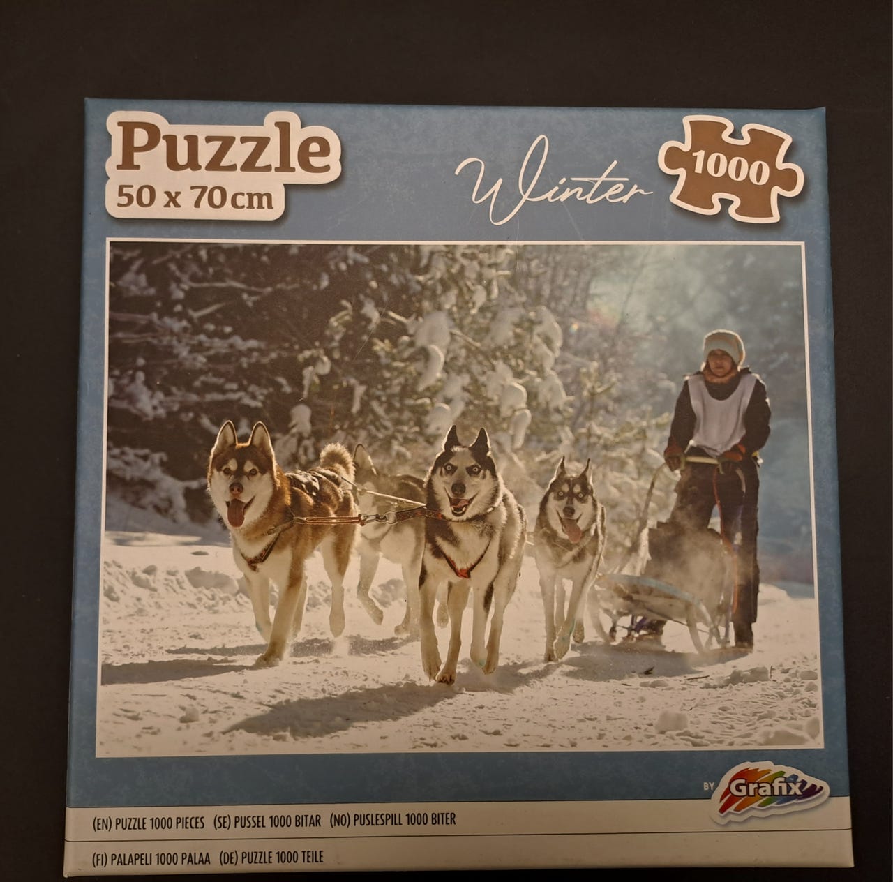 Grafix Winter palapeli 1000 palaa - Talvinen koiravaljakko | Tori