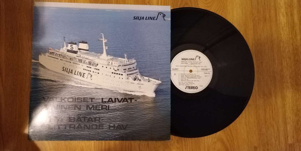 Silja Line Valkoiset laivat sininen meri vinyylilevy | Tori