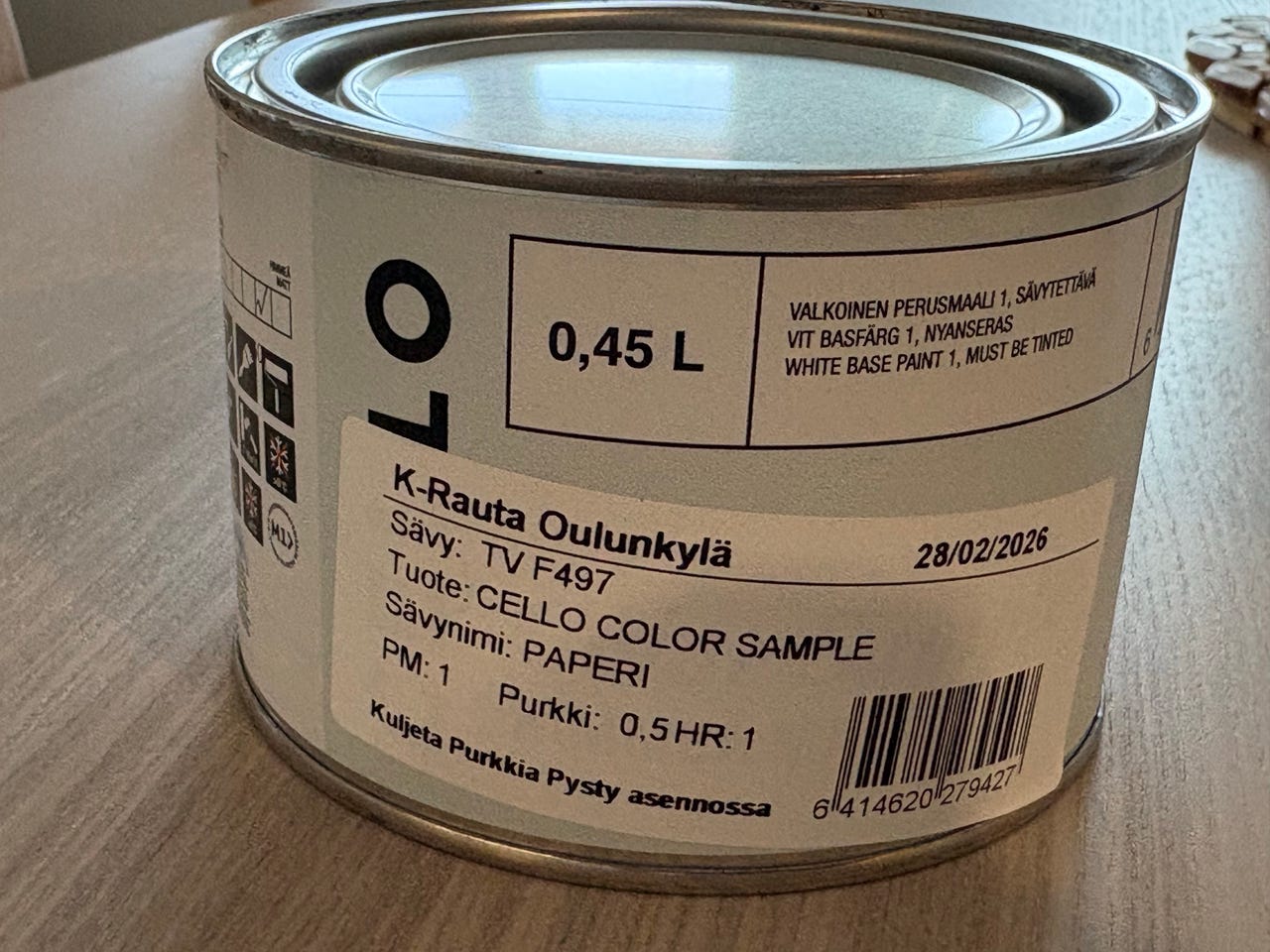 Cello Color Sample 0,45L (F497 PAPERI) | Tori