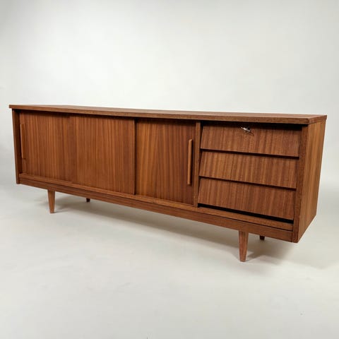 Upea Teak matala vintage senkki/Tv-taso 151cm 50/60-luku. Maksa 12/kk ...