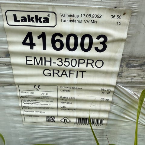 Lakka eristeharkko 400mm harmaa | Tori
