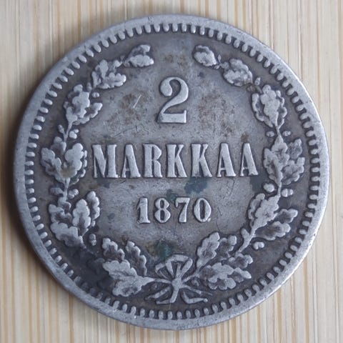 2 markkaa 1872 hopea | Tori