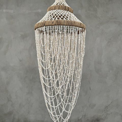 SL17 - Stunning Handmade Shell Chandelier / Hanging lamp - Kattokruunu - Kuoret | Tori