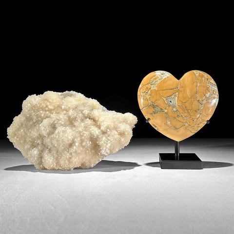 Koriste-esine (2) - A pair of Calcite Crystal Cluster and Turritella ...