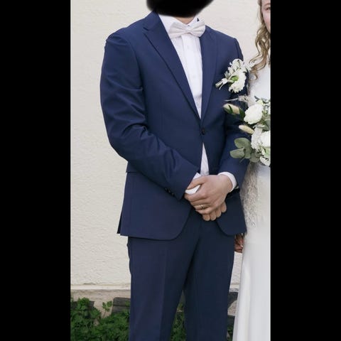 Turo Tailor tummansininen extra slim fit puku | Tori