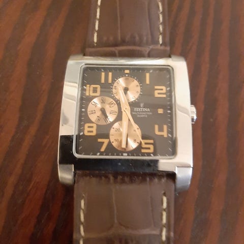 Festina F20377/D Miesten rannekello musta nahkaranneke | Tori