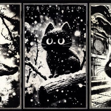 Æ (XX-XXI) - (Set of 3) "Jiji Collection" (2025) - Mixed Media Triptych ...