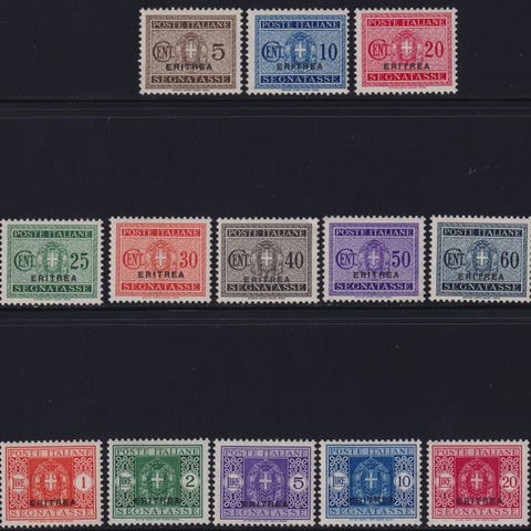 Italian Eritrea 1895/99 - Koko Sass S.2 -sarja kauniilla keskityksillä ...