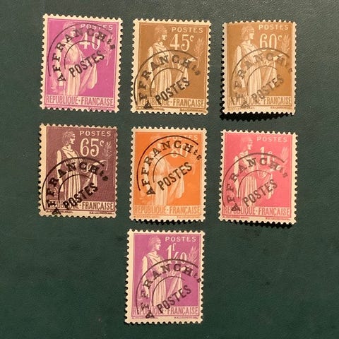 Ranska - Yvert 394 ja 398 "Ader et Saint Malo" vuodelta 1938, uusinta ...