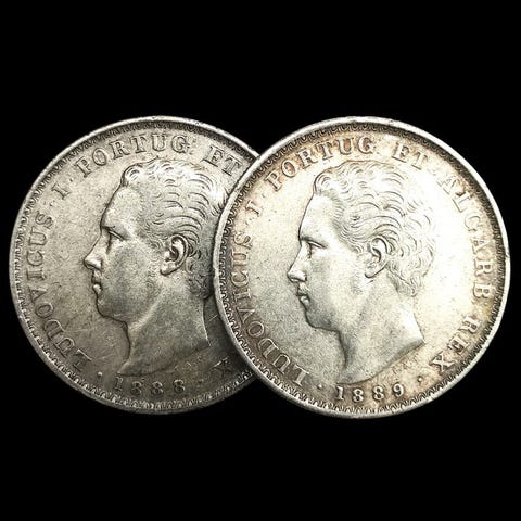 Portugali. Silver 10x 2.50 Escudos Coins (33,3g) 1932 () | Tori