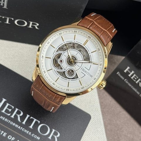 Heritor - Esteban Automatic -reversible dresswatch - Black/Silver ...