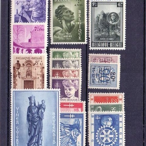 Belgia 1957 - Täysi vuosikerta met blok Zuidpool. - OBP/COB 1008/1045 ...