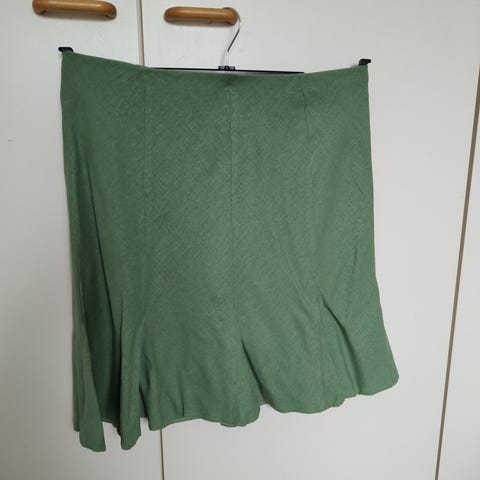 Vihreä silkkipellavahame | XL | syksyn värit | Tori