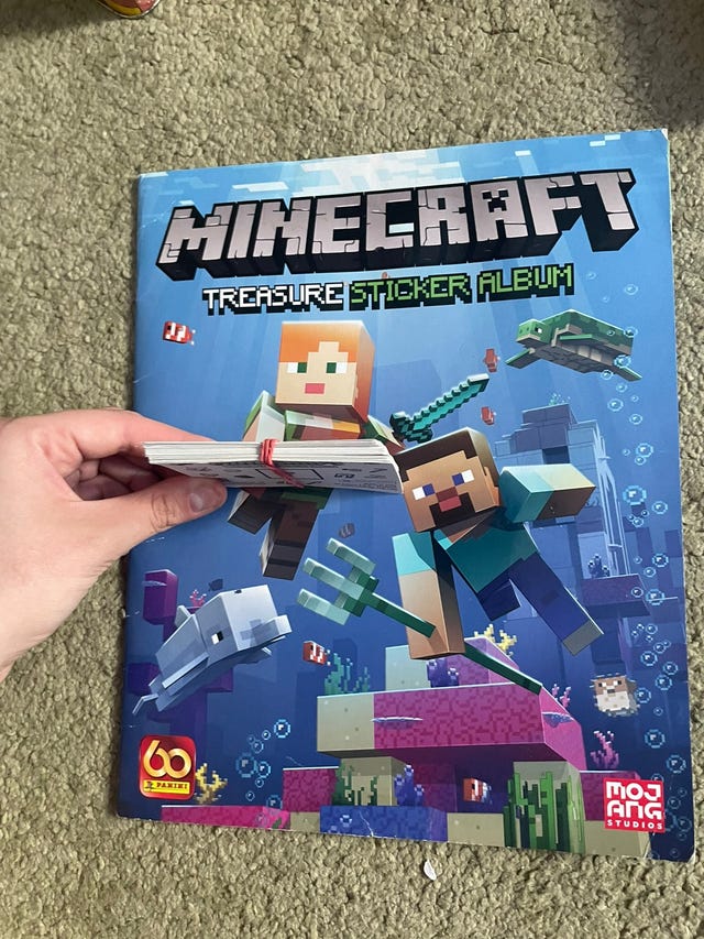 Minecraft treasure sticker album | Tori